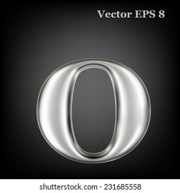 Vektor Stok Vector Letter O Metal Alphabet Lowercase (Tanpa Royalti ...