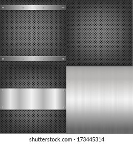 Metal Aluminum Backgrounds Set Gradient Mesh Stock Vector (Royalty Free ...