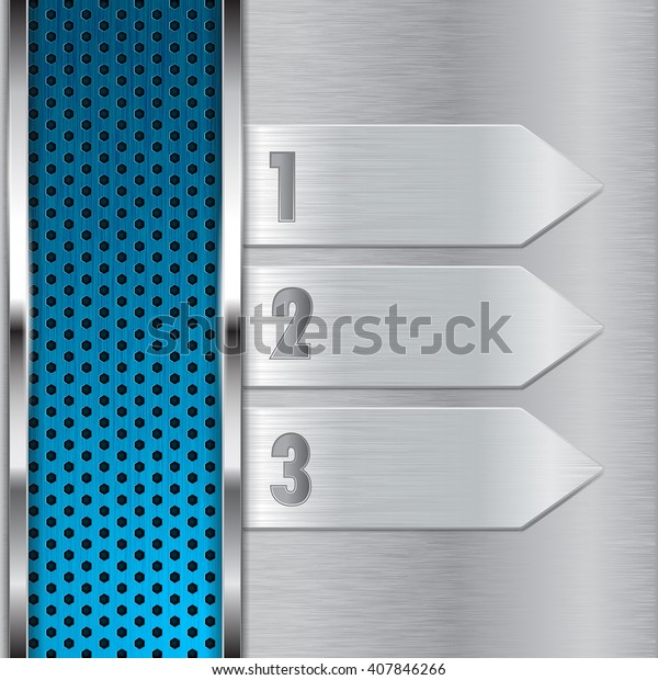 Metal Background Blue Perforation Arrows Vector Stock Vector (Royalty ...