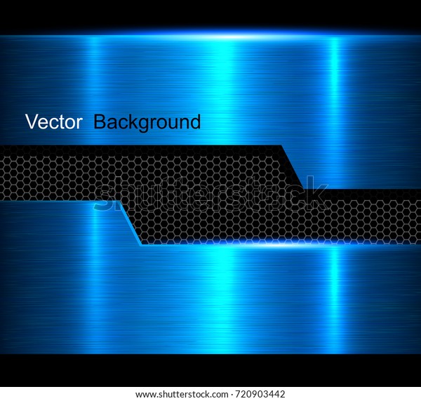 Metal Background Blue Polished Metallic Texture Stock Vector (Royalty ...