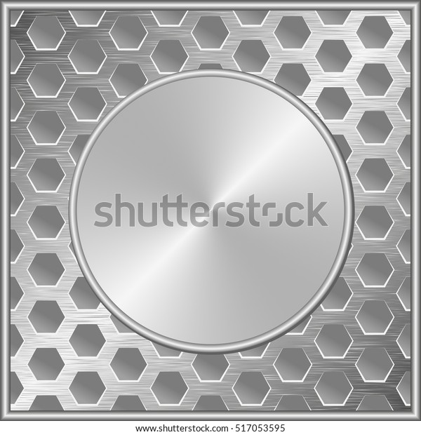 Metal Background Round Banner Stock Vector (Royalty Free) 517053595 ...