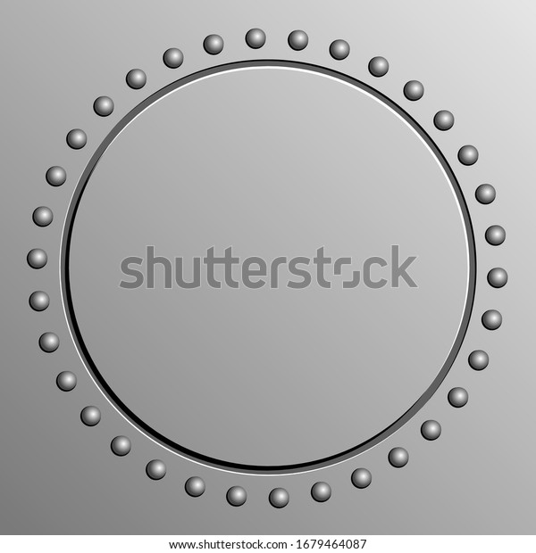 Metal Background Round Banner Rivets Stock Vector (Royalty Free ...