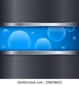 Metal Background Water Bubbles Metallic Frame Stock Vector (Royalty ...