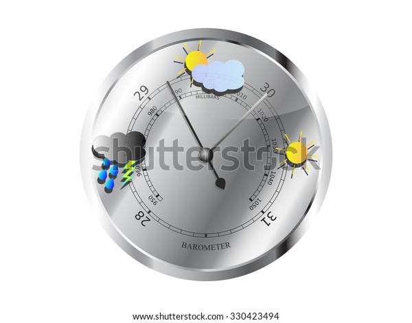 Metal Barometer Weather Symbols Vector Illustration Stock Vector ...