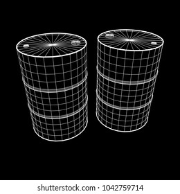Metal Barrel Wireframe Low Poly Mesh Stock Vector (Royalty Free ...