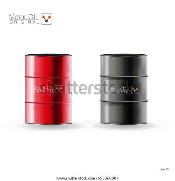 Metal Barrels On White Background Vector Stock Vector (Royalty Free ...