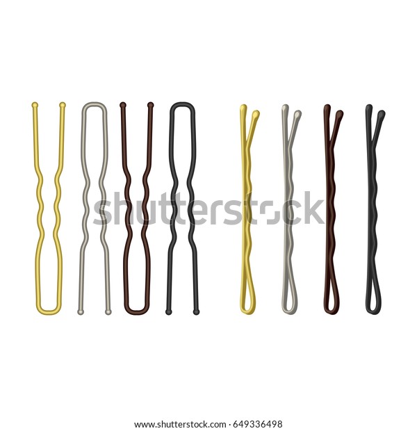 Metal Bobby Pins Vector Illustration Isolated Stock Vector (Royalty ...