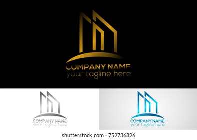 Metal Building Logo Design Stock Vector (Royalty Free) 752736826 ...