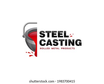 Metal Casting Logo On White Background Stock Vector (Royalty Free ...
