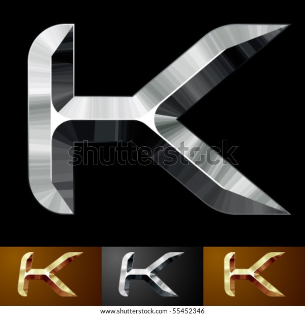 Metal Chopped Letters Character K Stock Vector (Royalty Free) 55452346 ...