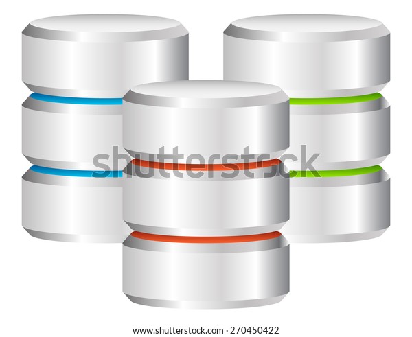 Metal Cylinders Webhosting Server Mainframe Computer Stock Vector ...