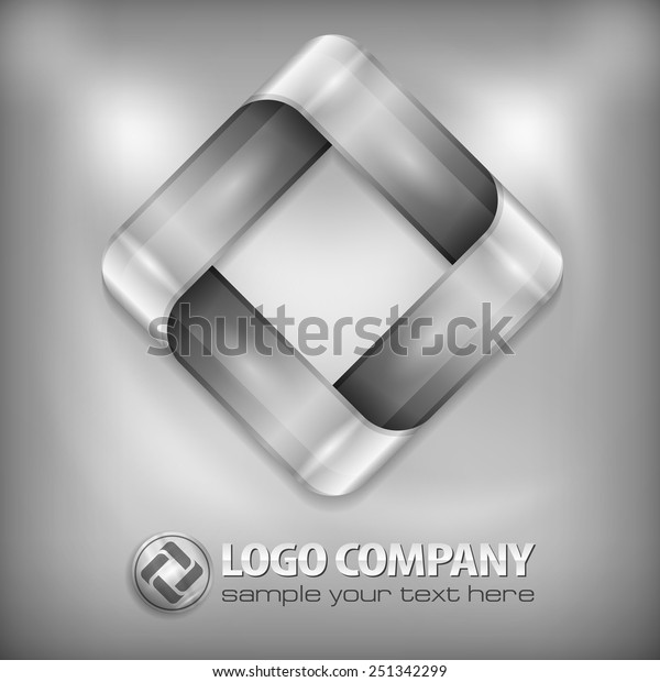 Metal Design Element Geometric Symbol Square Stock Vector (Royalty Free ...