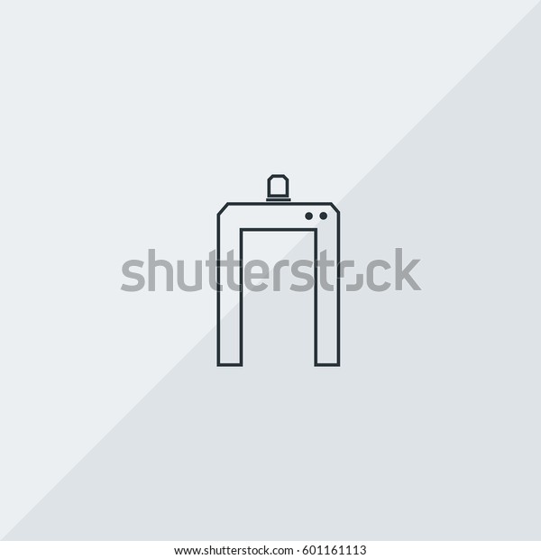 Metal Detector Vector Icon Outlined Symbol Stock Vector (Royalty Free ...