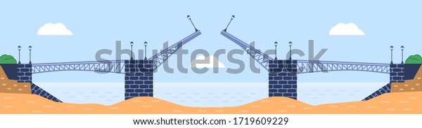 Metal Drawbridge Vector City Architecture Element Stock Vector (Royalty ...
