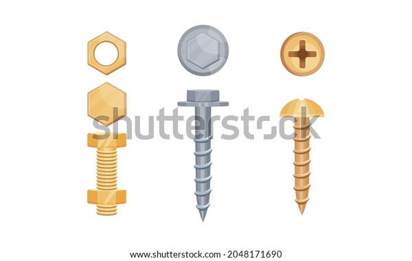 Metal Fastener Nail Small Object Hardware Stock Vector (Royalty Free ...