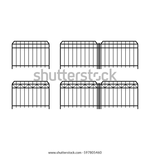 Metal Fence Vector Illustration Stock Vector (Royalty Free) 597805460