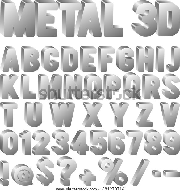 Metal Font 3d Vector Illustration Stock Vector (Royalty Free ...