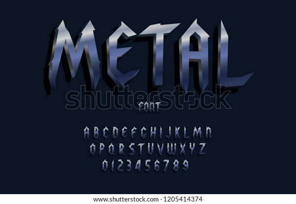 Metal Font Vector Illustration: เวกเตอร์สต็อก (ปลอดค่าลิขสิทธิ์ ...