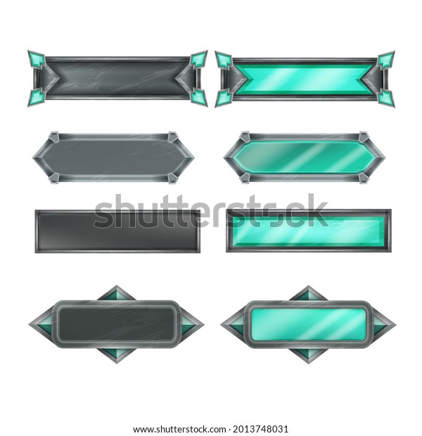 Metal Game Button Vector Ui Set Stock Vector (Royalty Free) 2013748031 ...
