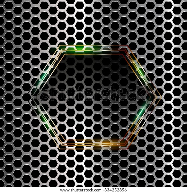 Metal Geometric Pattern Hexagons Technology Background Stock Vector ...