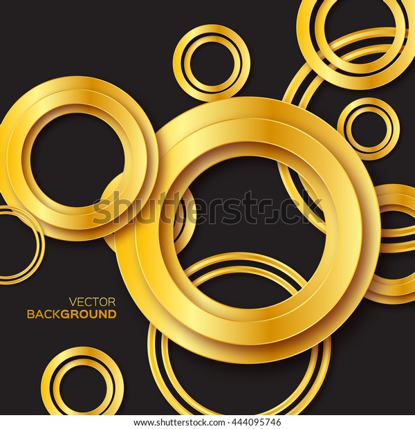 Metal Gold Foil Circle Ring Background Stock Vector (Royalty Free ...