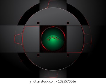 Metal Green Light Button Scene Vector Stock Vector (Royalty Free ...