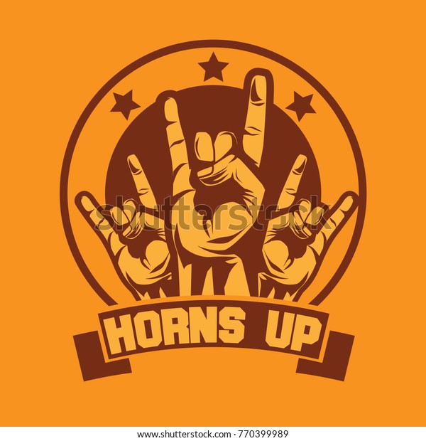 Metal Hand Logo Poster Stock Vector (Royalty Free) 770399989 | Shutterstock