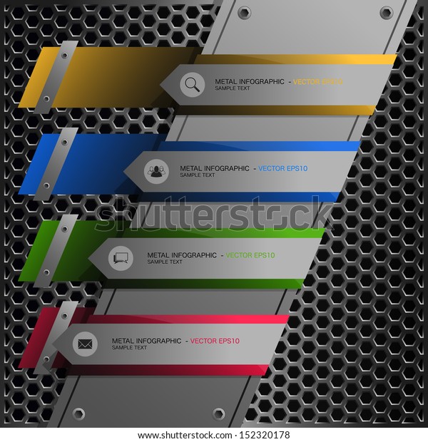 Metal Infographic Industrial Background Vector Illustration Stock ...