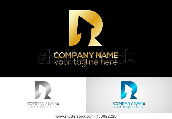 Metal Letter R Arrow Logo Design Stock Vector (Royalty Free) 753822220 ...