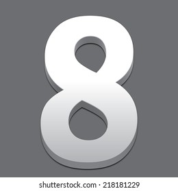 Number 8 Slanted 3d Font Engraved Stock Illustration 319599038