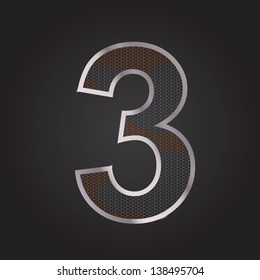 Metal Number 3 Vector Illustration: vector de stock (libre de regalías ...