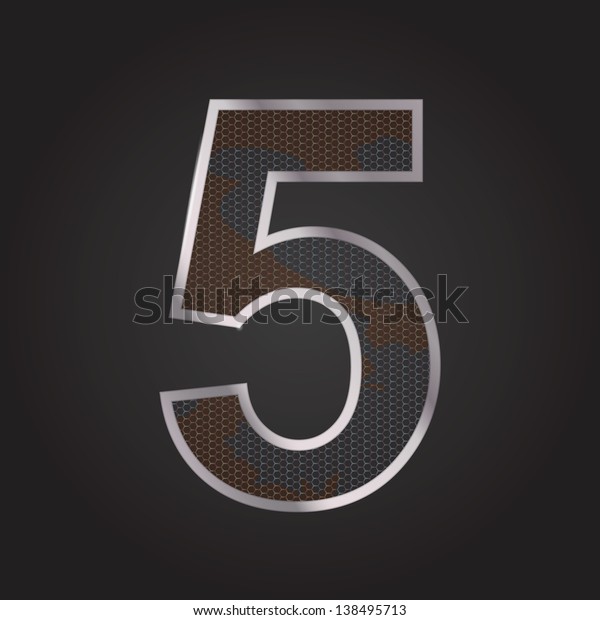 Metal Number 5 Vector Illustration Stock Vector (Royalty Free ...