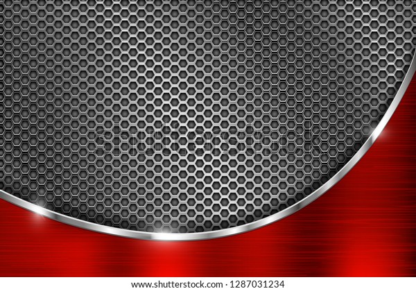 Metal Perforated Background Brushed Red Iron Stock Vector (Royalty Free ...