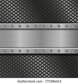 Metal Perforated Background Rivets Vector 3d Stock Vector (Royalty Free ...