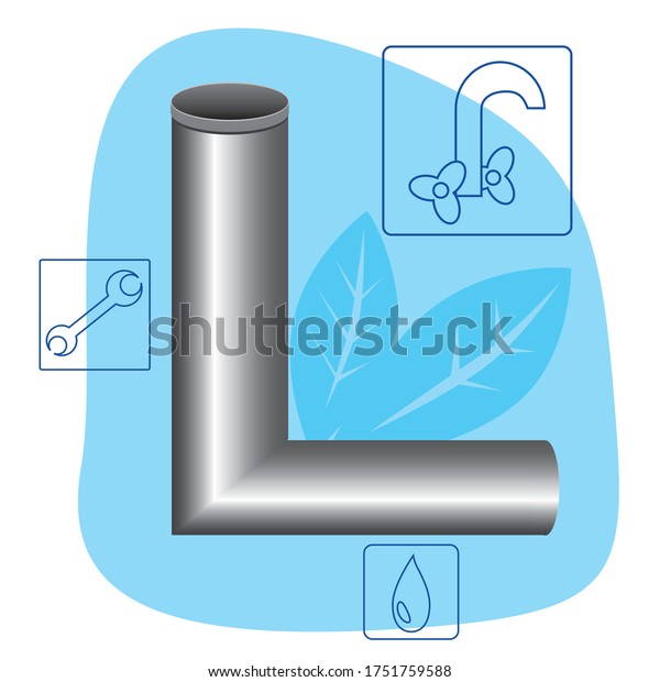Metal Pipe Bend Outline Icon Wrench Stock Vector (Royalty Free ...