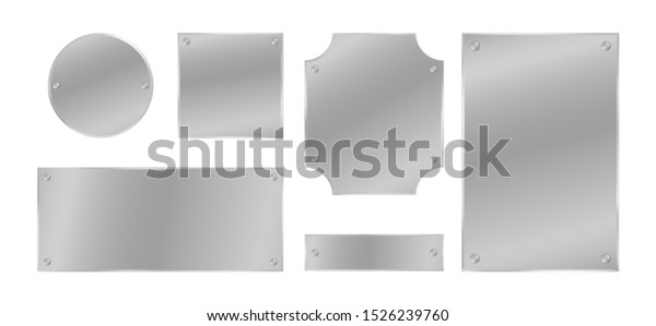 Metal Plates Rivets Set Silver Colored Stock Vector (Royalty Free ...