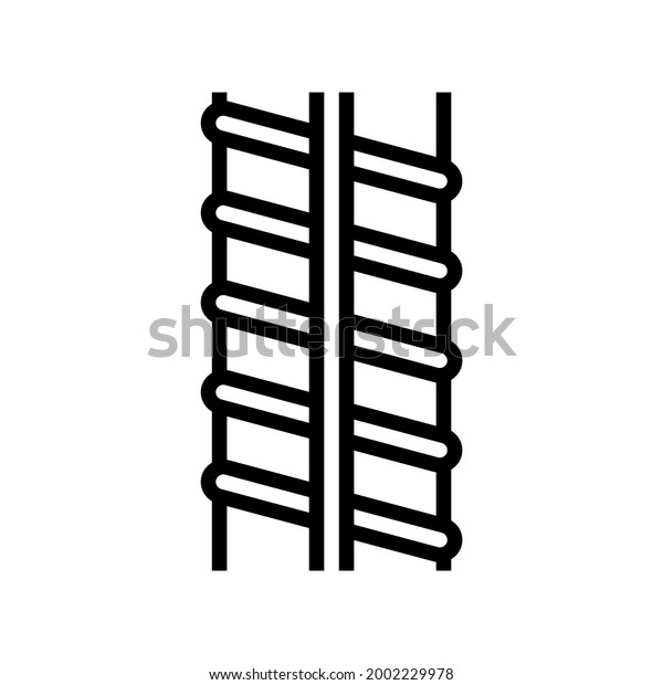 Metal Rebar Line Icon Vector Metal Stock Vector (Royalty Free) 2002229978