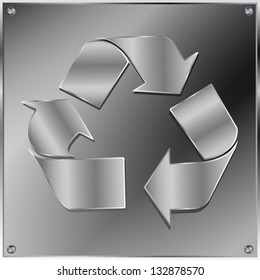 Metal Recycle Sign Stock Vector (Royalty Free) 132878570 | Shutterstock