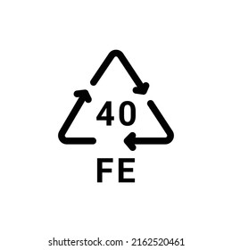 Metal Recycling Code Fe 40 Line Stock Vector (Royalty Free) 2162520461 ...