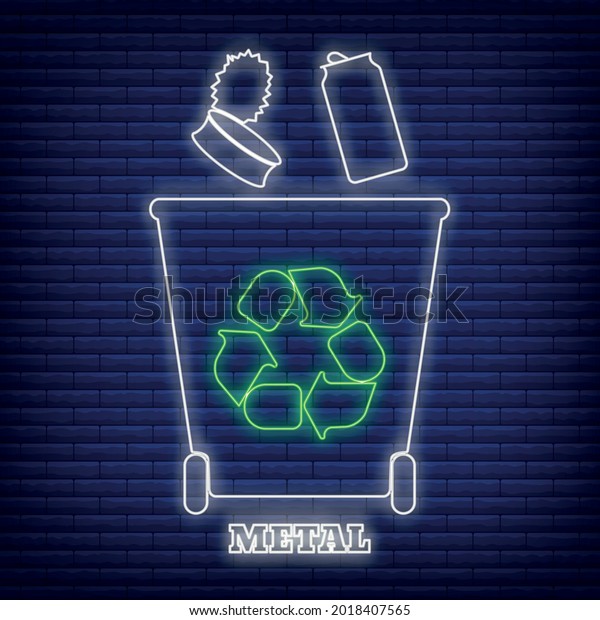 Metal Recycling Waste Sorting Container Icon Stock Vector (Royalty Free ...