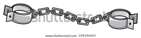 Metal Shackles Chain Vector Illustration Stock Vector (Royalty Free ...
