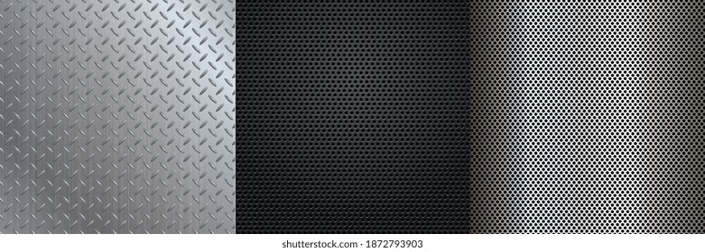 Metal Sheets Texture Realistic Set Various Stock Vector (Royalty Free ...