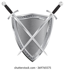 Metal Shield Swords Vector Illustration Isolated: เวกเตอร์สต็อก (ปลอด ...