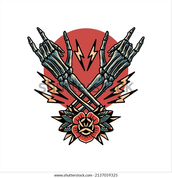 Metal Sign Tattoo Illustration Vector Design Stock Vector (Royalty Free ...