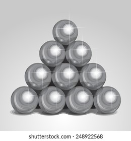 Metal Spheres Pyramid Stock Vector (Royalty Free) 248922568 | Shutterstock