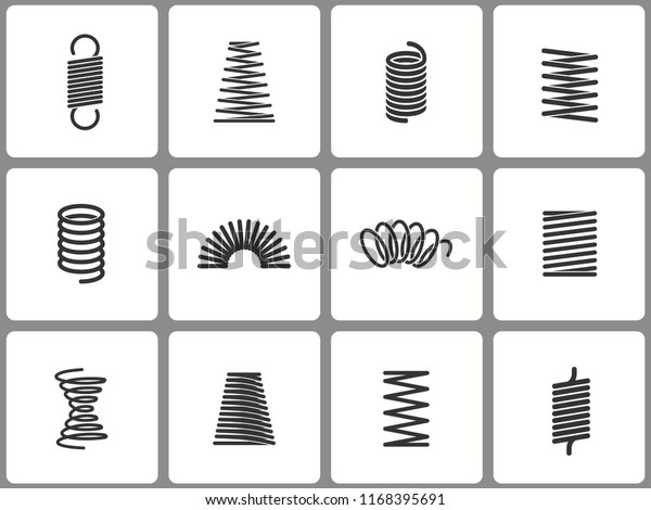 Metal Spring Icon Set Black Vector Stock Vector (Royalty Free ...