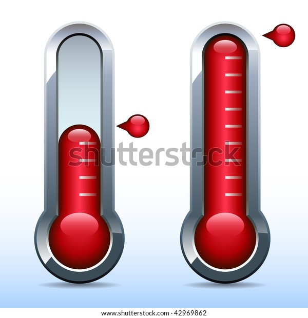 Metal Thermometer Graphic Showing Progress Towards Stock Vector ...