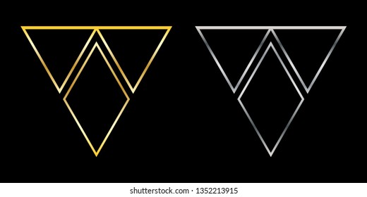 Metal Triangle Logo Three Shapes Upside Stock Vector (Royalty Free ...
