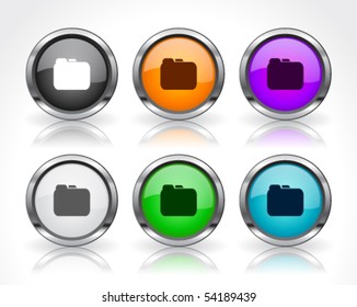 Metal Web Buttons Vector Eps10 Stock Vector (Royalty Free) 54189439 ...