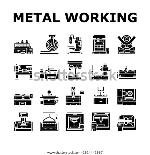 Metal Working Machine Collection Icons Set Stock Vector (Royalty Free ...